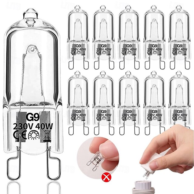 G9 Halogen Light Bulbs 230V 40W T4 Type 2 Pin Base Bulb for Microwave ...