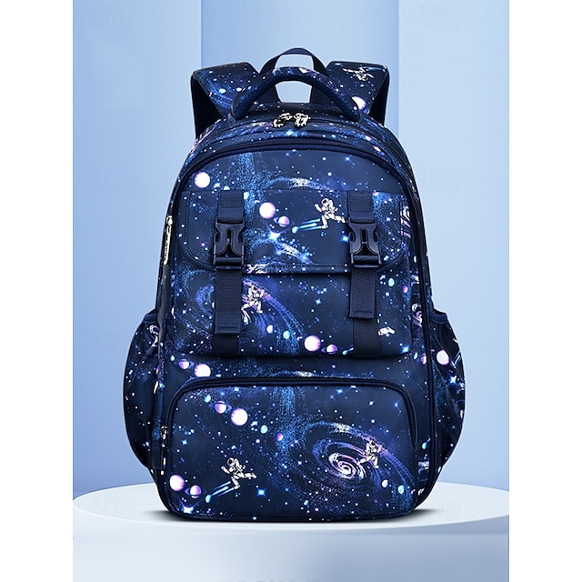Kids Waterproof Spaceman Galaxy Print Backpack - Lightweight School Bag ...