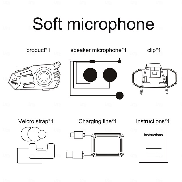 K09 Helmet Bluetooth Earphones with Real-Time Intercom, FM Radio, Noise ...