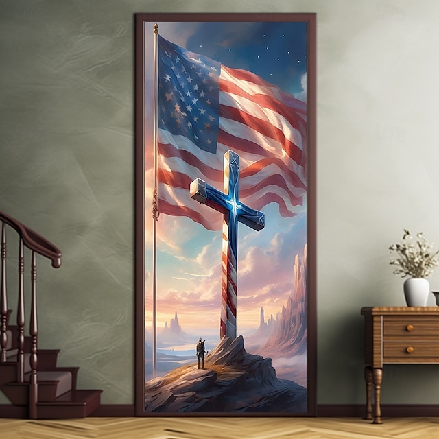 4th of July Door Decorations Door Covers Independence Day American ...