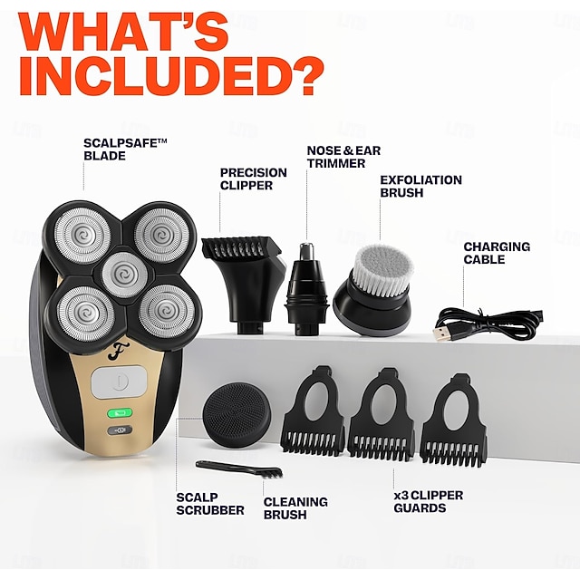 Head Shavers for Bald Men, 5 in 1 Electric Razor with Rechargeable ...