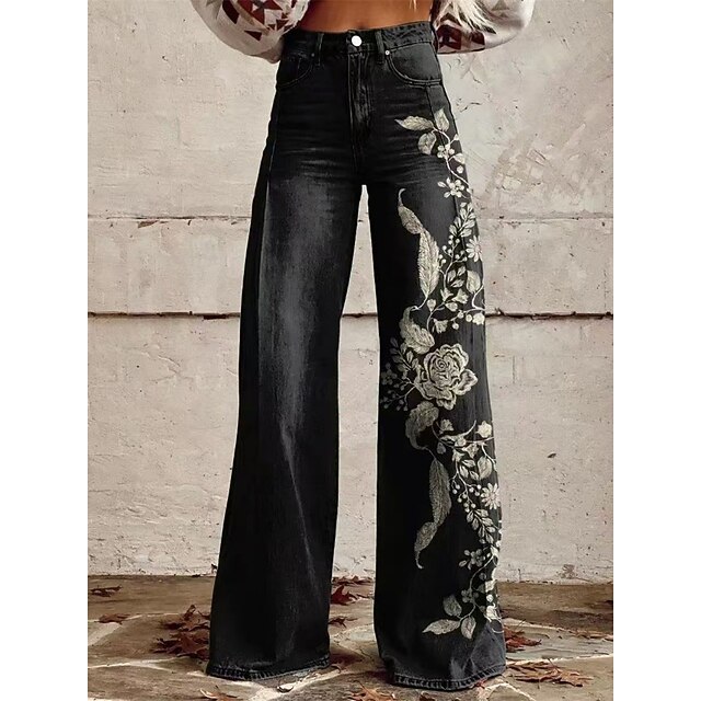 Retro Vintage Boho 1970s Pants Wide Legged Pants Hippie Disco High ...