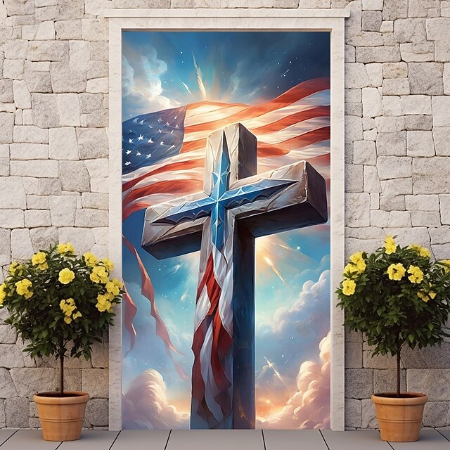 4th of July Door Decorations Door Covers Independence Day American ...