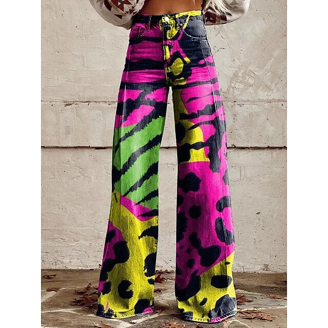 Retro Vintage Boho 1970s Pants Wide Legged Pants Hippie Disco High ...