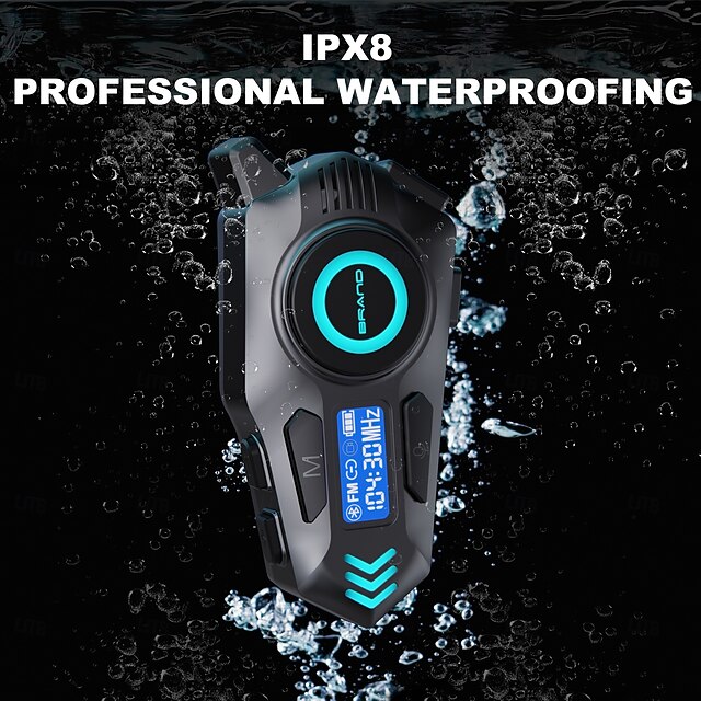 K09 Helmet Bluetooth Earphones with Real-Time Intercom, FM Radio, Noise ...