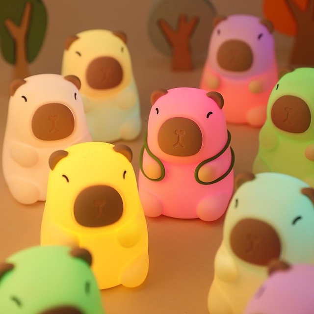 Cute Animal Night Light LED Silicone Squishy Animal Lamp for Kids Ideal ...