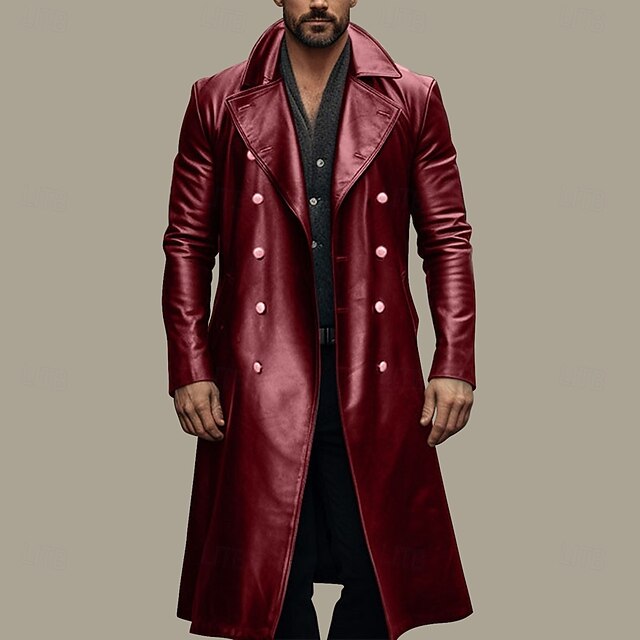 Men's Faux Leather Jacket Transition Jacket Going out Spring & Fall ...