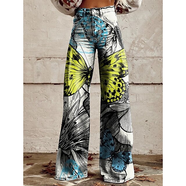 Retro Vintage Boho 1970s Pants Wide Legged Pants Hippie Disco High ...