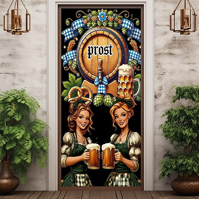 Oktoberfest Door Decorations German Bavarian Beer Door Covers Door ...