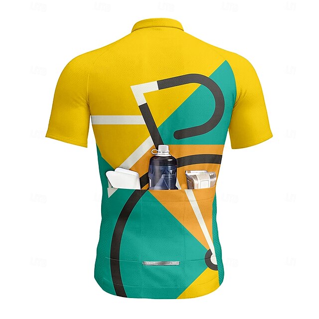 Men's Women's Cycling Jersey Graphic Geometric Short Sleeve Bike Jersey Top with 3 Rear Pockets ...