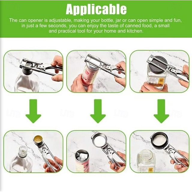 Adjustable Stainless Steel Jar Opener, Gripper Tight Lid Opener for ...