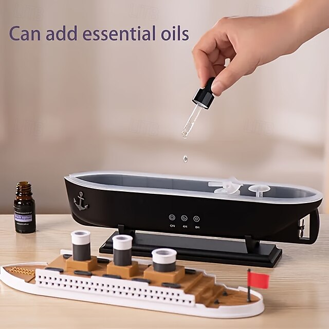 1 Pc Retro Steamboat Shaped Essential Oil Diffuser Humidifier Jellyfish ...