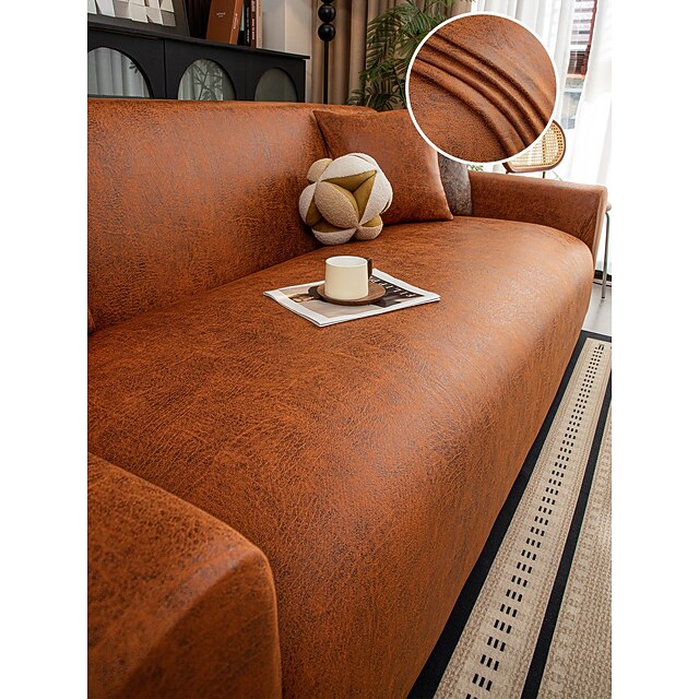 Sofa Cover Corner Sofa Faux Leather Sofa Protector Non-Slip 3 4 2 1 ...
