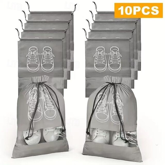 10-Pack Travel Shoe Storage Bags, Non-Woven Dustproof Shoe Organizers ...