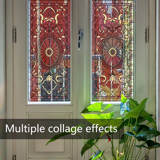 Static Cling Window Sticker,Stained Glass Double-Sided Printed Self ...
