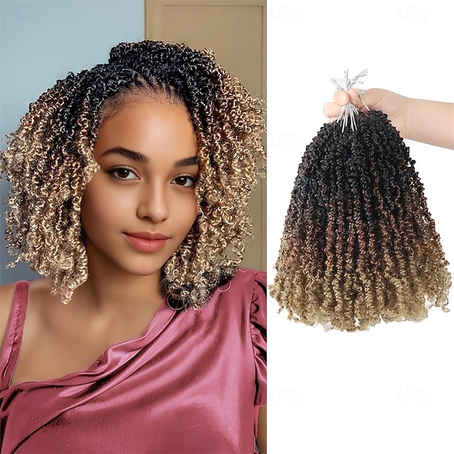 Crochet Hair Yaki Pre-looped Twist Brown Spring Mini Crochet Hair 8 ...