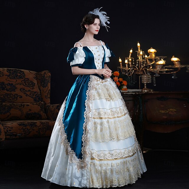 18th Century Women's Rococo Ball Gown Princess Maria Antonietta Rococo ...