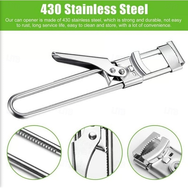 Adjustable Stainless Steel Jar Opener, Gripper Tight Lid Opener for ...