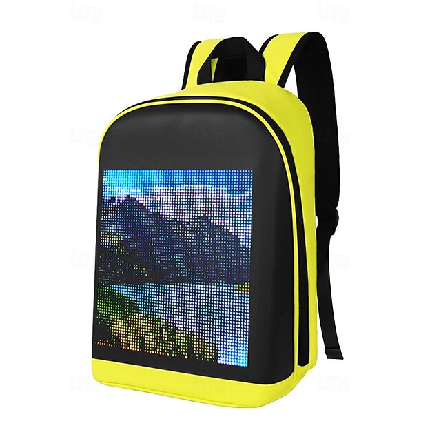 Men's Waterproof LED Display Backpack with App Control – Tech Style PU ...