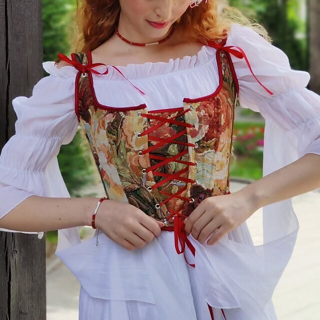 Retro Vintage Medieval Renaissance Corset Vest Bustier Fancy Dress ...