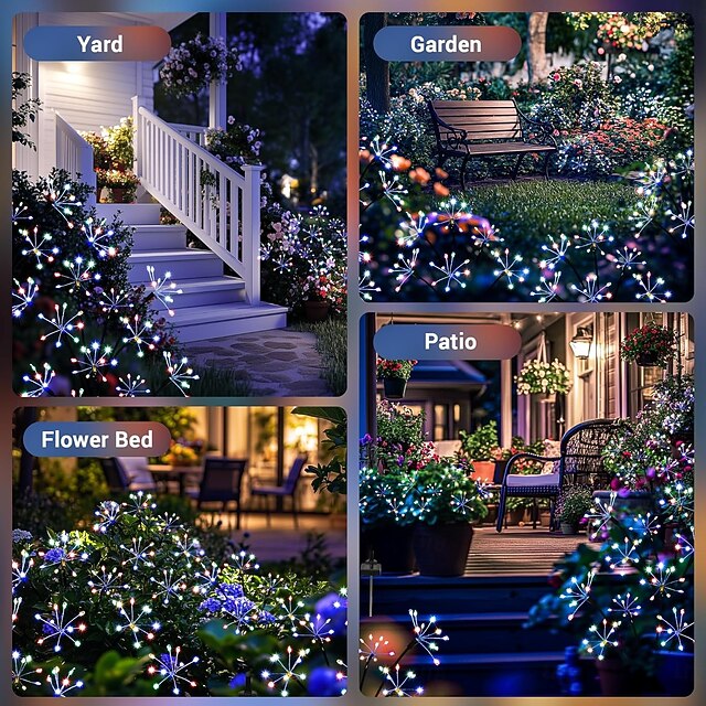 Solar Garden Decor Lights Outdoor Solar Powered Lights Waterproof for ...