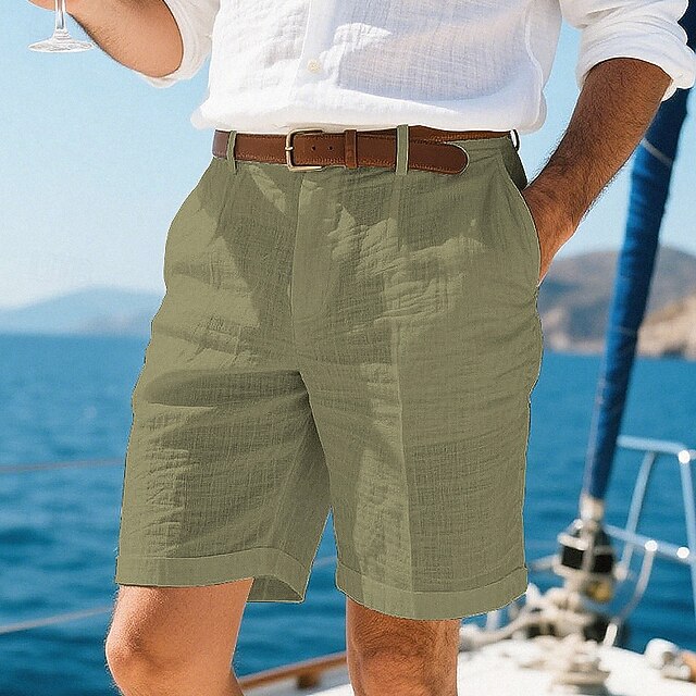 Men's Shorts Linen Shorts Summer Shorts Beach Shorts Pocket Back Pocket ...