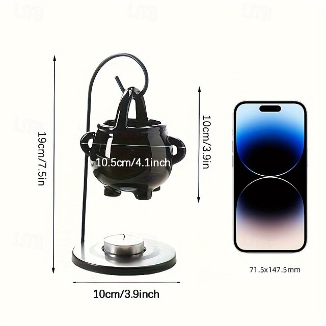 1 Set Black Hanging Pagan Cauldron Oil Burner - Wax Warmer Aroma ...