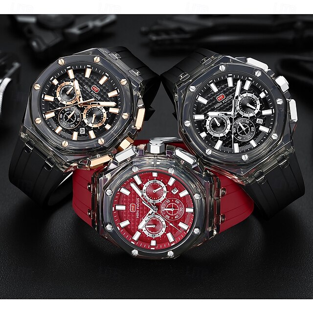 MINI FOCUS Men Quartz Watch Luxury Large Dial Business Wristwatch ...
