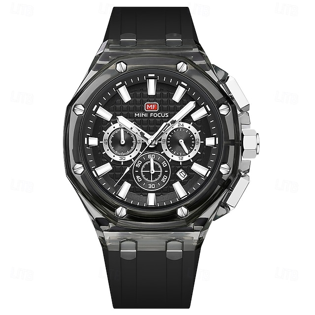 MINI FOCUS Men Quartz Watch Luxury Large Dial Business Wristwatch ...