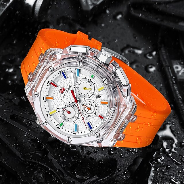 MINI FOCUS Men Quartz Watch Luxury Large Dial Business Wristwatch ...