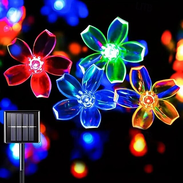 12m 100LEDs Solar Cherry Blossom String Light Christmas Wedding Party ...