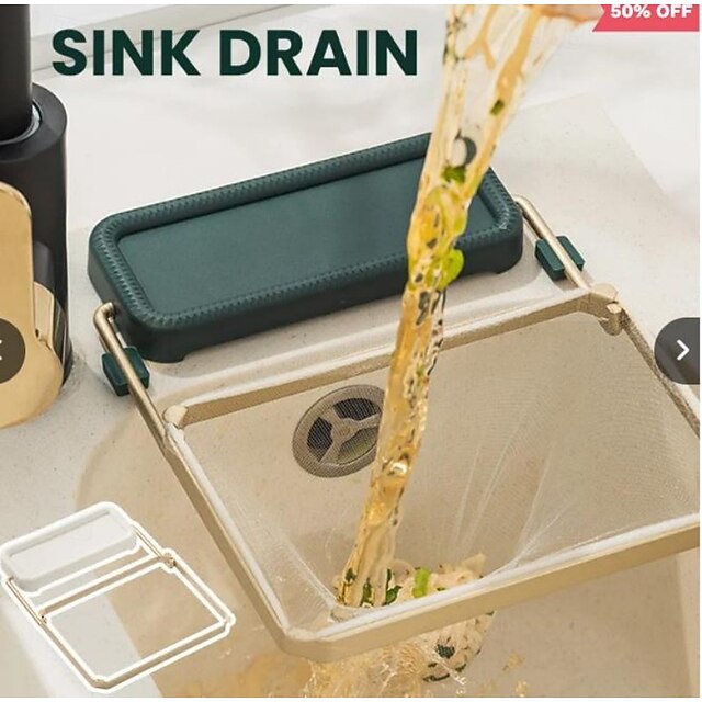 Kitchen Sink Corner Drain Strainer with 50pcs Filter, Food Waste Filter ...