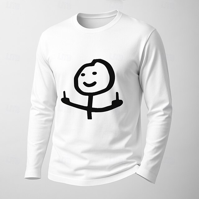 Men's Long Sleeve T-Shirt | Sarcastic Stick Figure Middle Finger ...