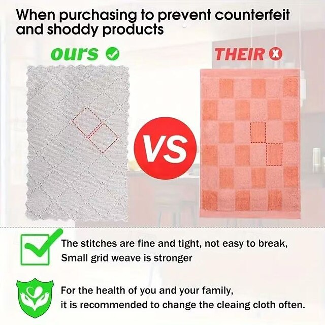 20pcs Microfiber Dish Cloths, Double-Sided Cleaning Towels for Kitchen ...