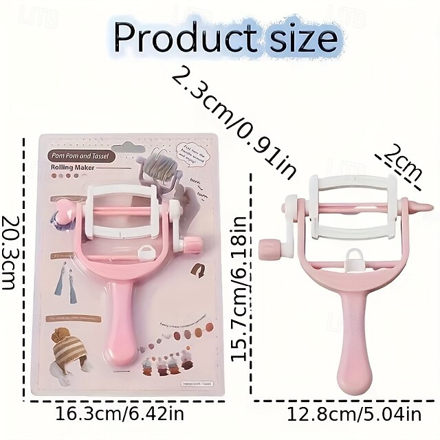 Pink Mini Tassel Maker Handheld Pom Pom Weaving Tool Tassel Crafting ...