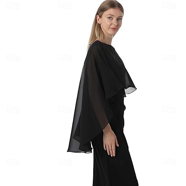 Capelets for women Chiffon Cape Shawls and Wraps for Evening Dress ...