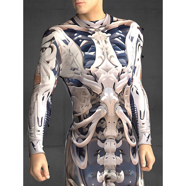 Skull Skeleton Cyborg Robot Bodysuit Halloween Group Couples Costumes ...