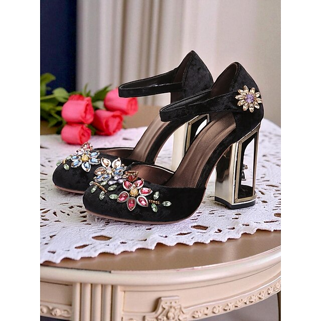 Women's 1920s Vintage Gatsby Baroque Mary Jane Heels-Elegant Light Blue ...