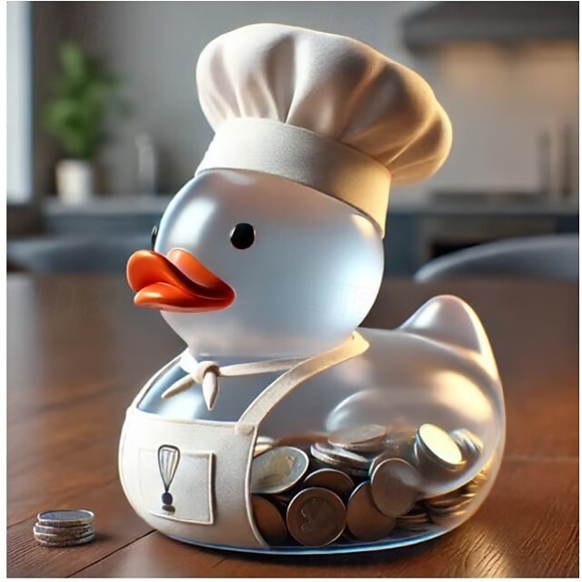 Everyday Hero Duck Piggy Bank, Transparent Resin Duck Figurine for ...