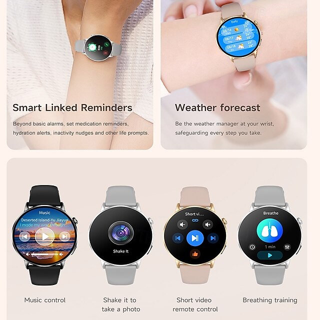 imosi 1.32 inch Amoled HD Scherm Smart Watch voor Vrouwen met ...