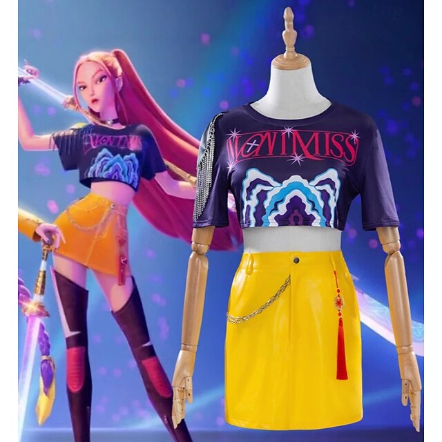 KPop Demon Hunters Mira Demon Hunters Huntrix Costume Fancy Dress ...