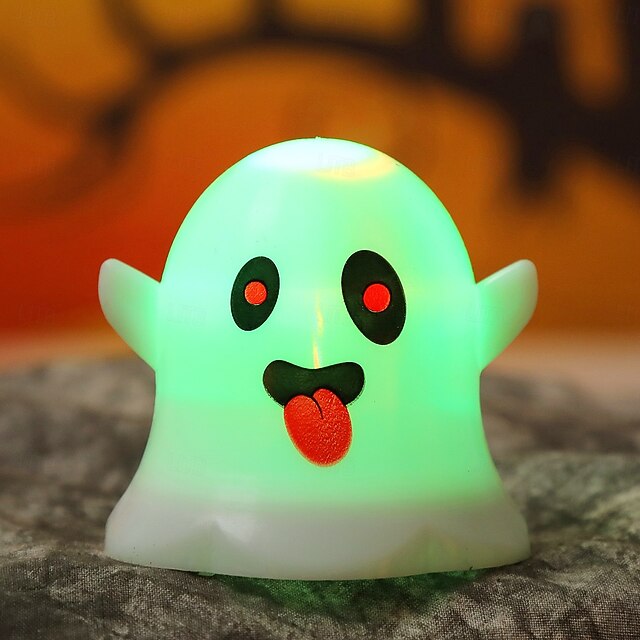 1 Pc Halloween Cute Expressions Ghost Light LED Candle Light Venue ...