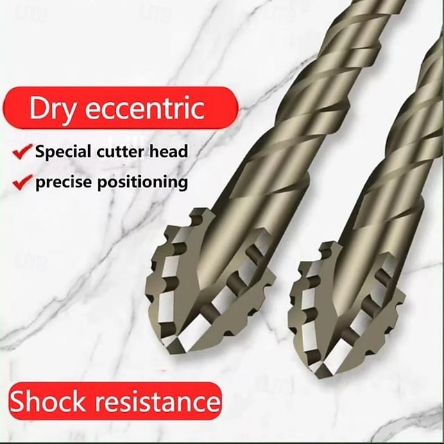 Four-Flute Sawtooth Eccentric Drill Bit Set for Tile, Concrete, and ...