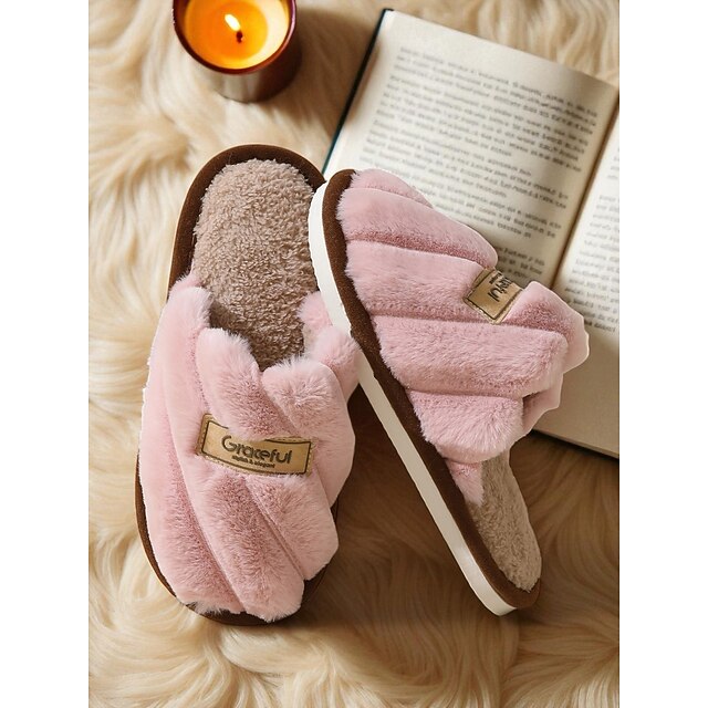 Women's Faux Fur Slippers – Ultra Soft Indoor Shoes for Winter Comfort ...