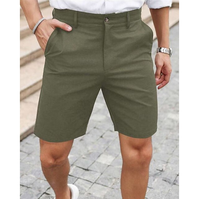Men's Dress Shorts Burmuda Shorts Work Shorts Pocket Plain Comfort ...