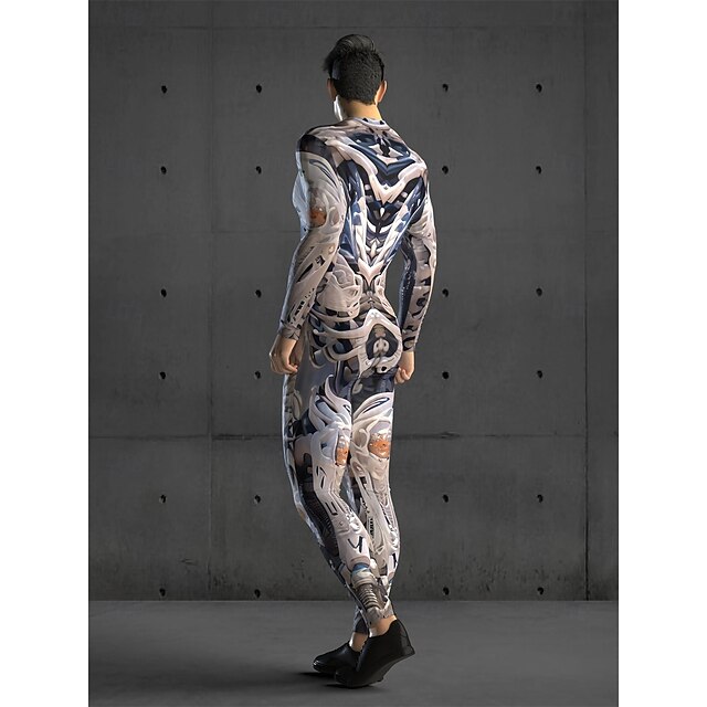 Skull Skeleton Cyborg Robot Bodysuit Halloween Group Couples Costumes ...