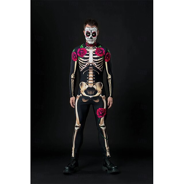 Skull Skeleton Sugar Skull Bodysuit Halloween Group Couples Costumes ...