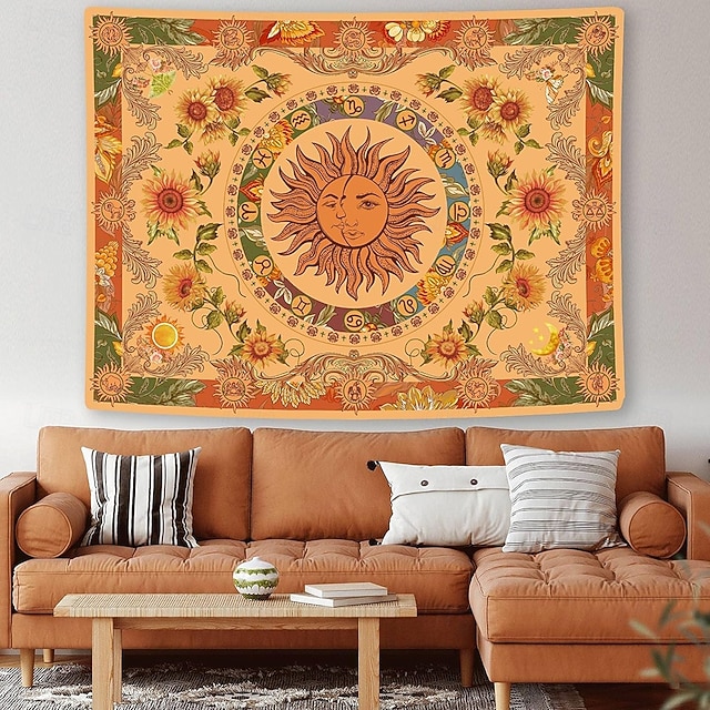 Tapestry Banners Wall Hangings Sun Retro Vintage Boho Bedroom Living ...