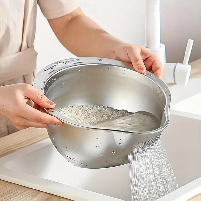 Stainless Steel Multi-Purpose Kitchen Colander Bowl – Durable Food-Safe ...