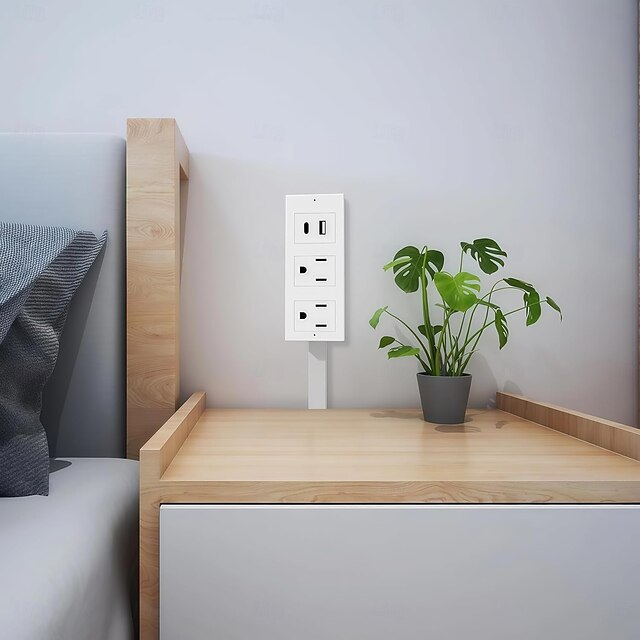 Electrical Outlet Extender Stick with USB-A/USB-C & 2 AC Outlets | 180 ...